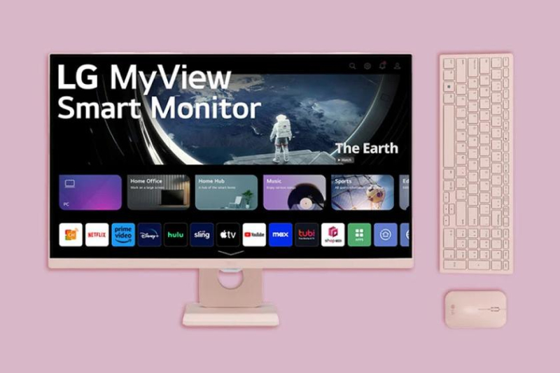 LG представляет MyView Smart Monitor Desktop Setup нежно-розового цвета ...