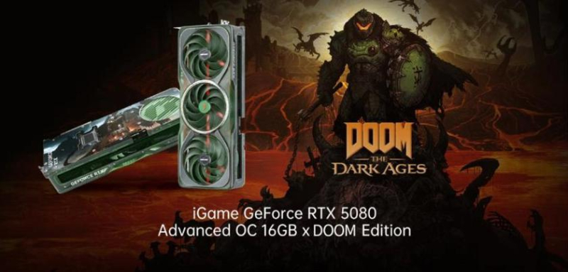 Colorful анонсировала видеокарту RTX 5080 в стилистике Doom: The Dark Ages